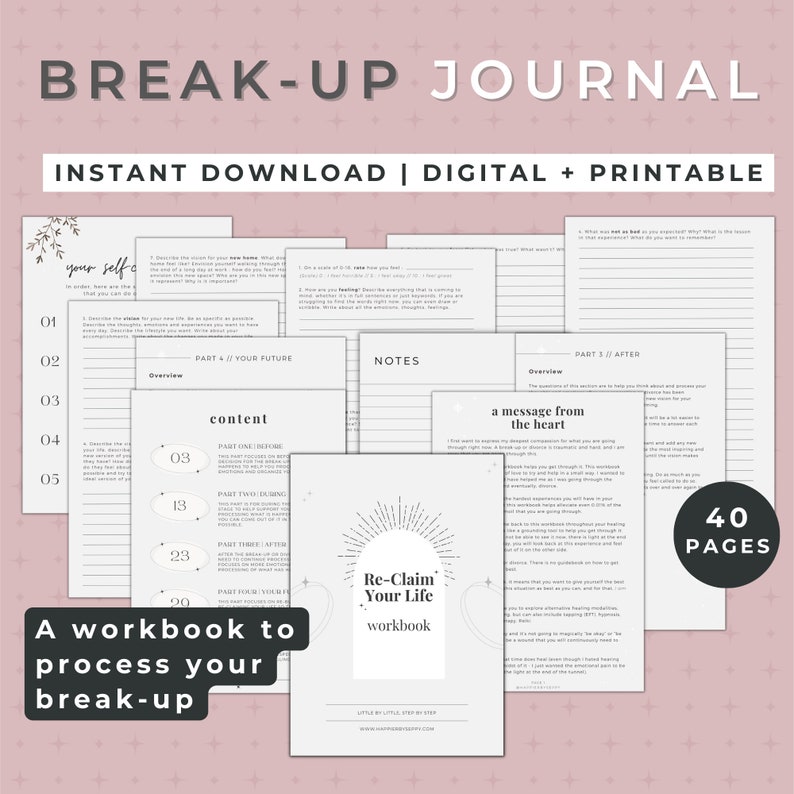 Divorce Journal With Prompts, Divorce Therapy Workbook, Divorce Therapy ...
