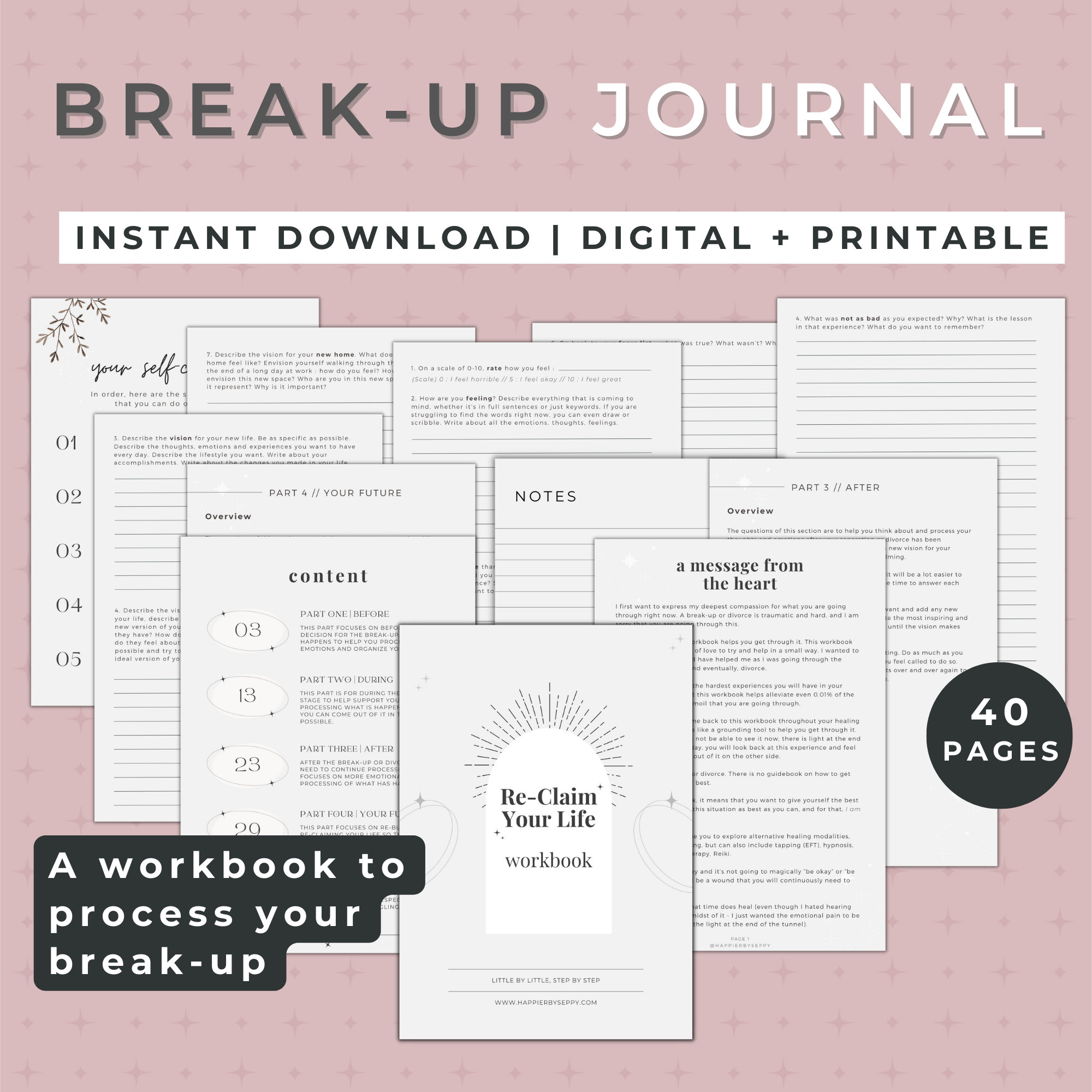 Divorce Journal With Prompts, Divorce Therapy Workbook, Divorce Therapy ...