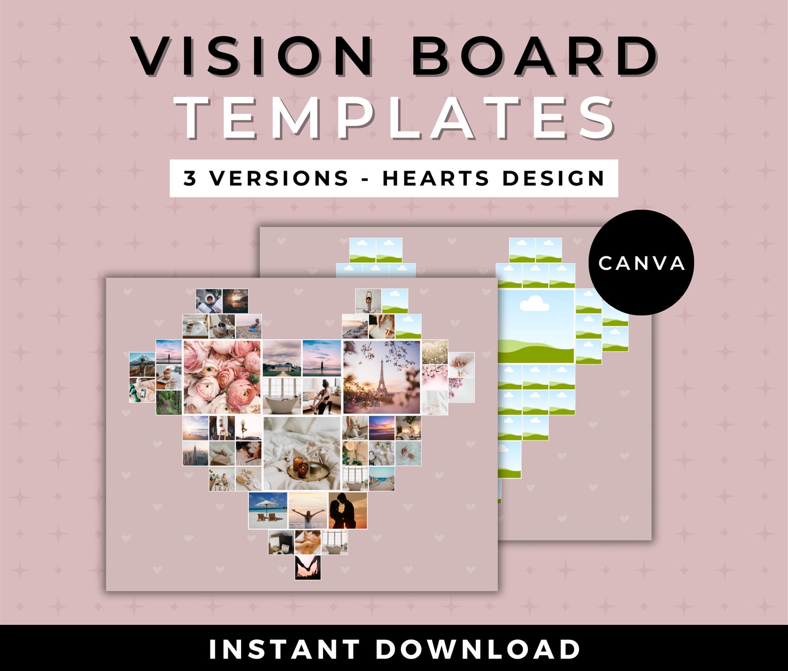 Printable 2024 Vision Board, Printable Pdf Mood Board for Women ...