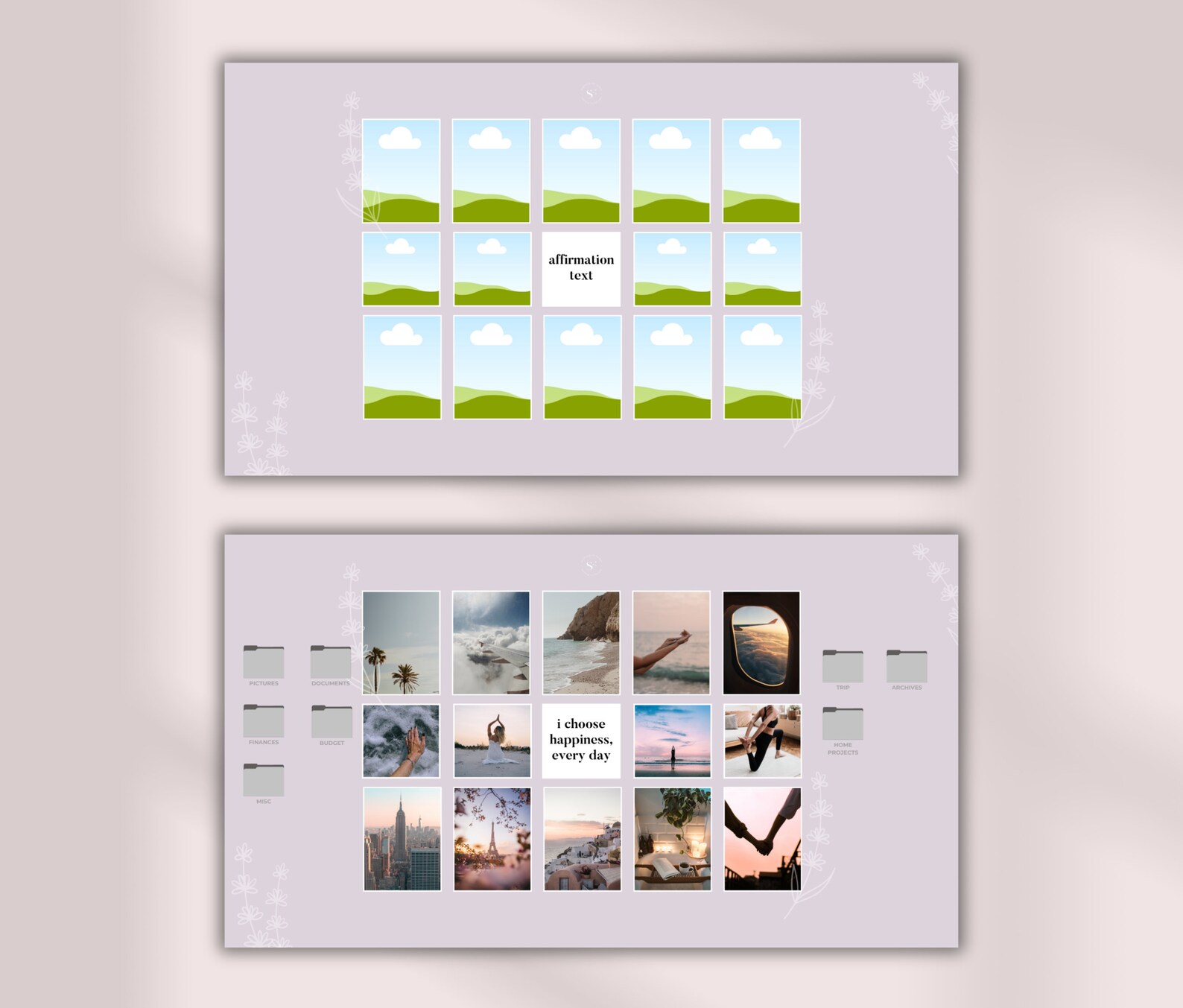 EDITABLE Desktop Wallpaper Organizer Aesthetic, Vision Board Kit ...