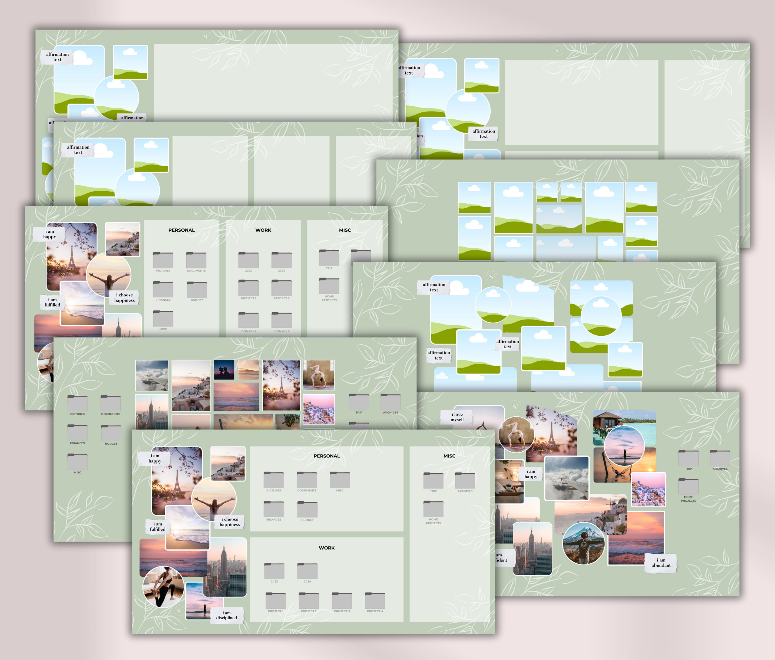 CANVA EDITABLE Vision Board Desktop Wallpaper Organizer Aesthetic ...