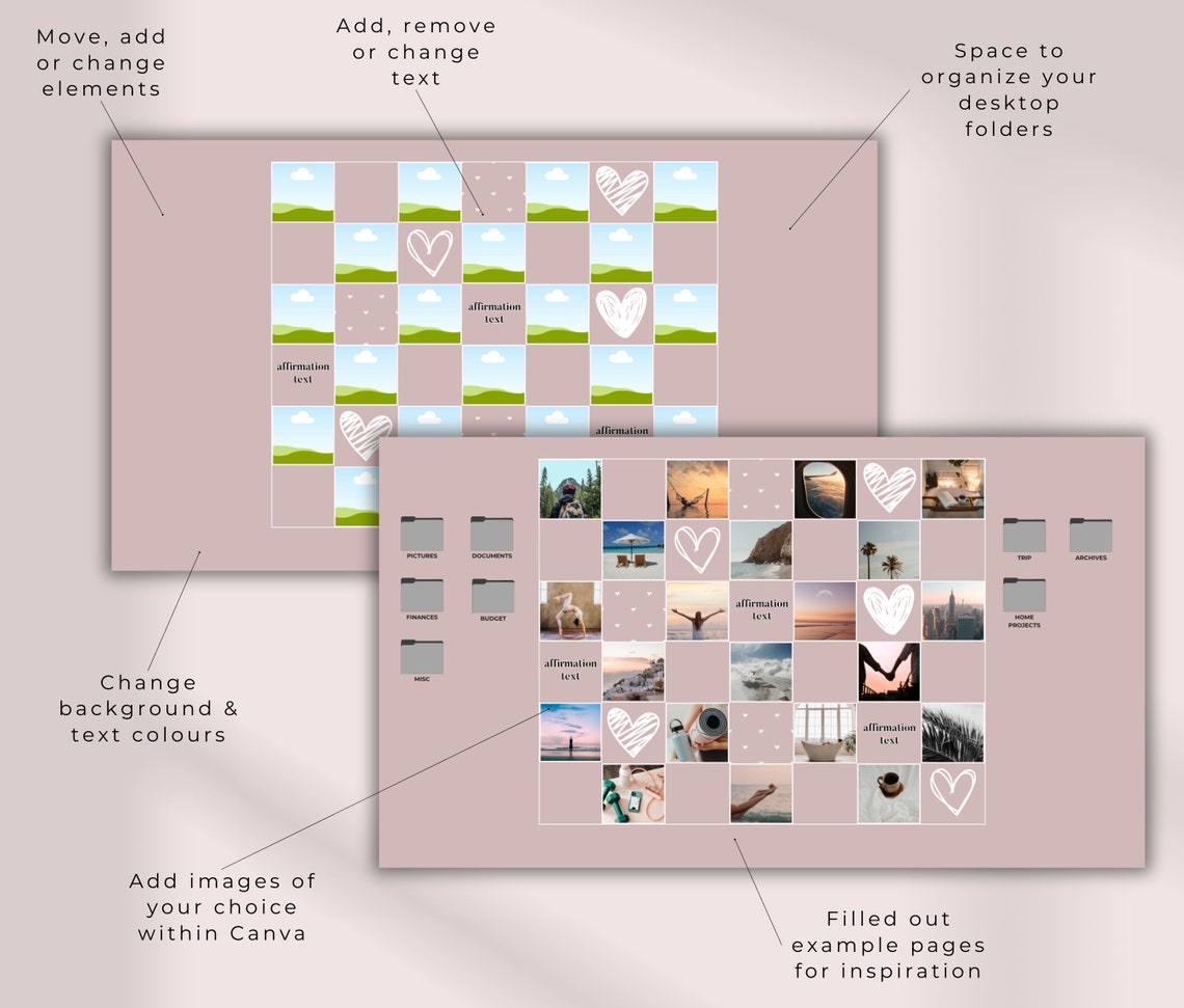 VISION BOARD KIT 2024 Desktop Wallpaper Vision Board Canva Desktop ...