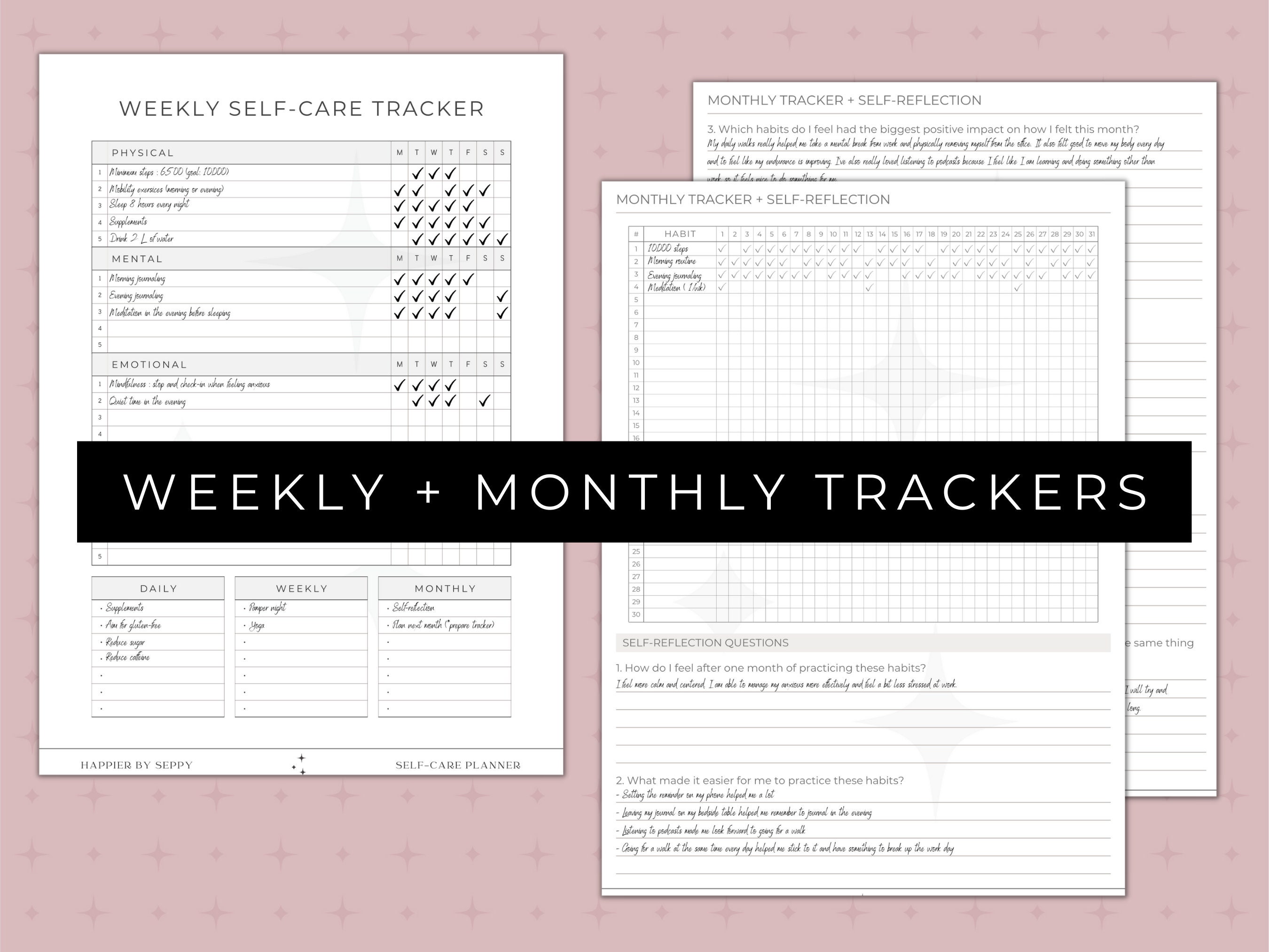 Wellness Goal Planning, 2023 Daily Wellness Planner Mental Health ...