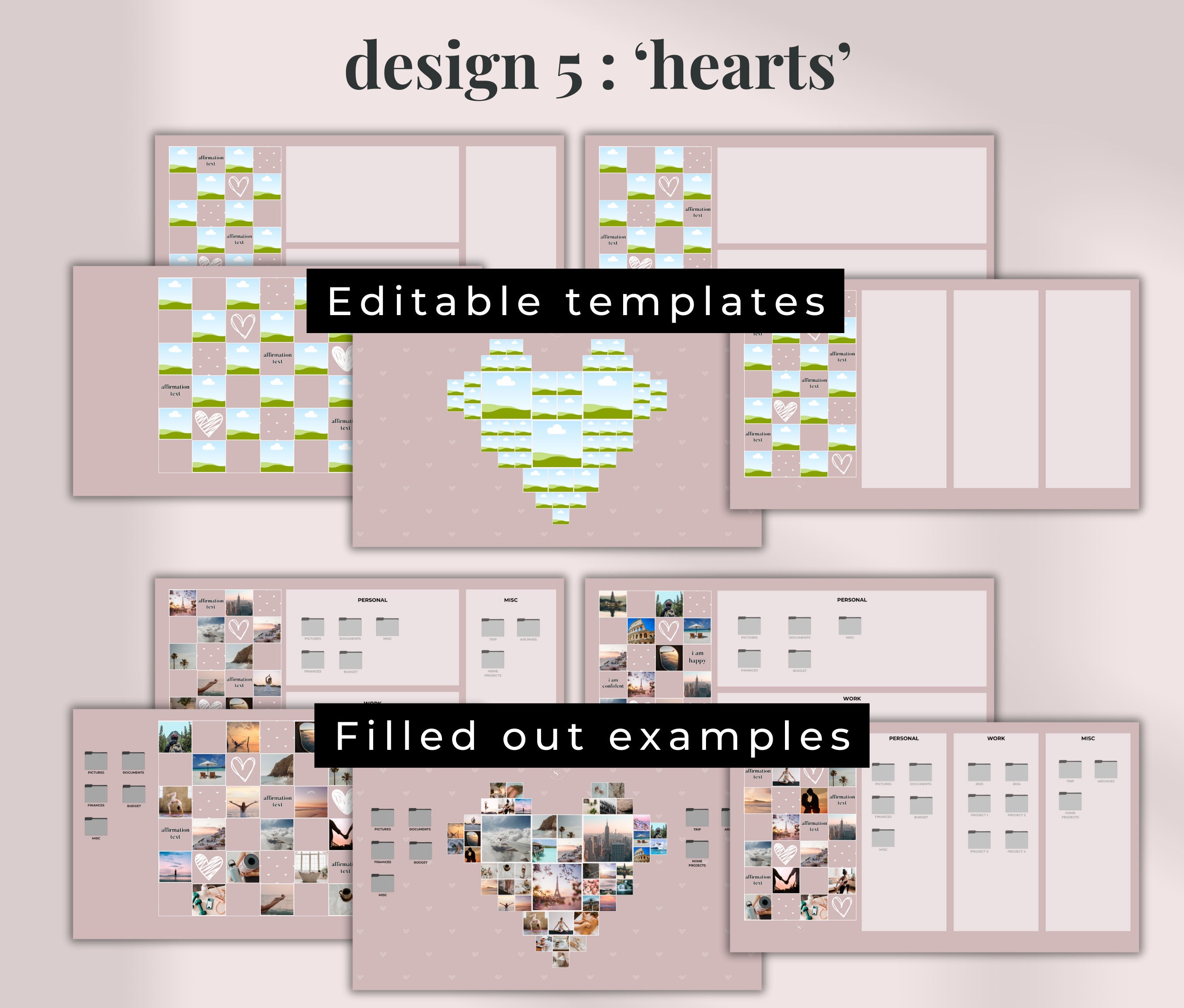 Canva Editable Vision Board Digital Vision Board Kit, 2024 Visions ...