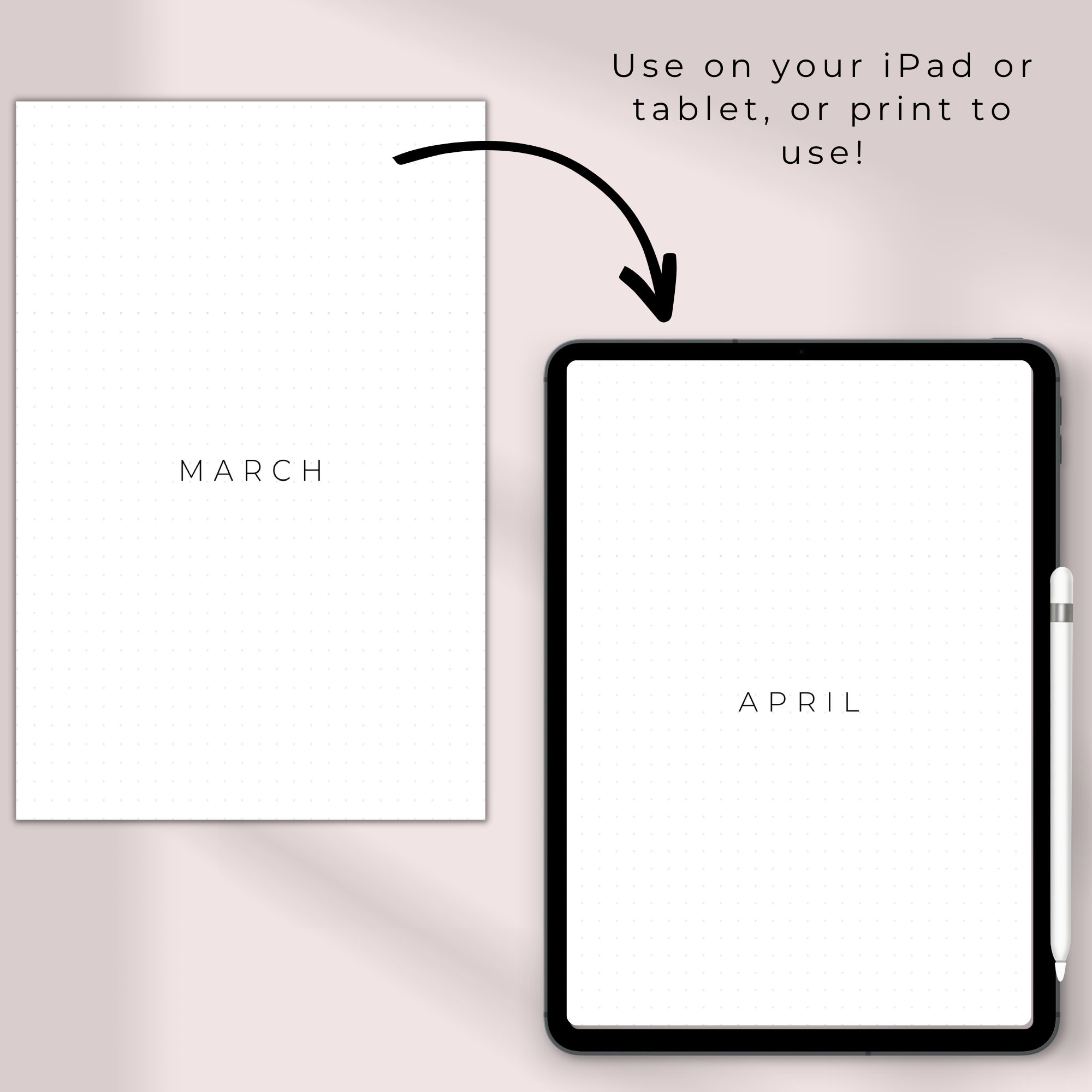 PREMADE BULLET JOURNAL Printable Bujo Pages Monthly Covers, Bullet ...