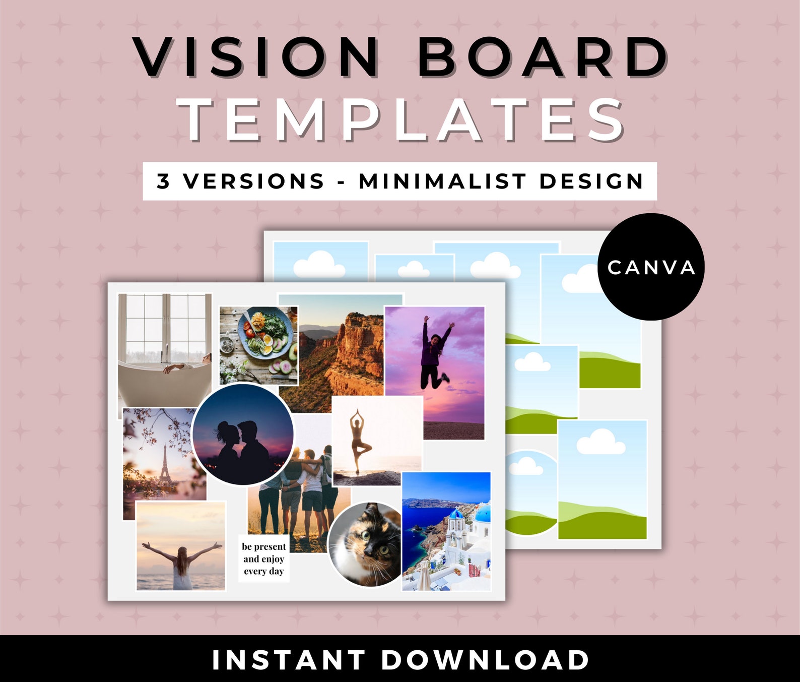 Printable 2024 Vision Board, Printable Pdf Mood Board for Women ...