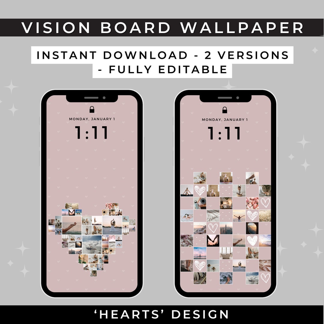 VISION BOARD Phone Wallpaper Digital Download, Aesthetic Phone ...