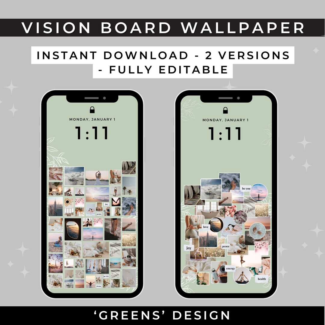 VISION BOARD Phone Wallpaper Digital Download, Aesthetic Phone ...