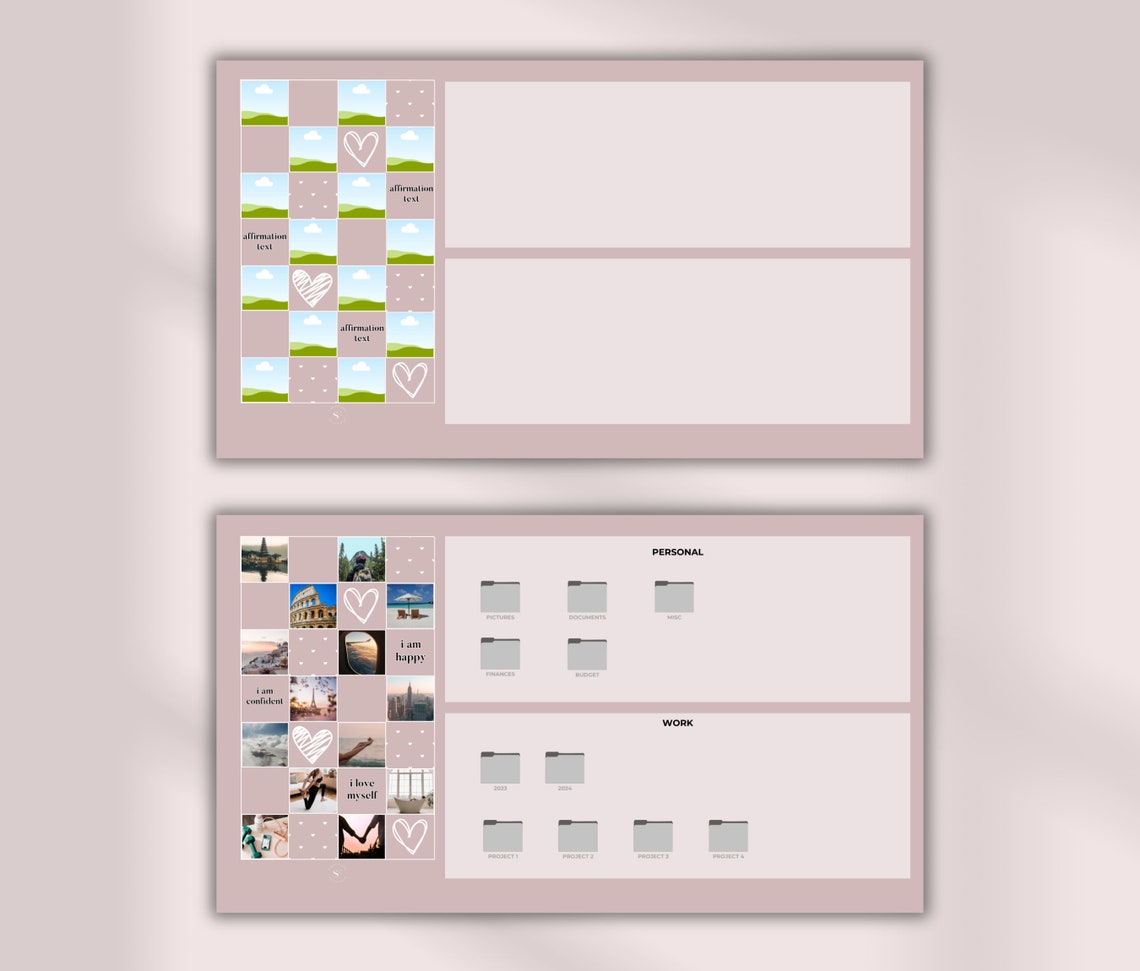 VISION BOARD KIT 2024 Desktop Wallpaper Vision Board Canva Desktop ...