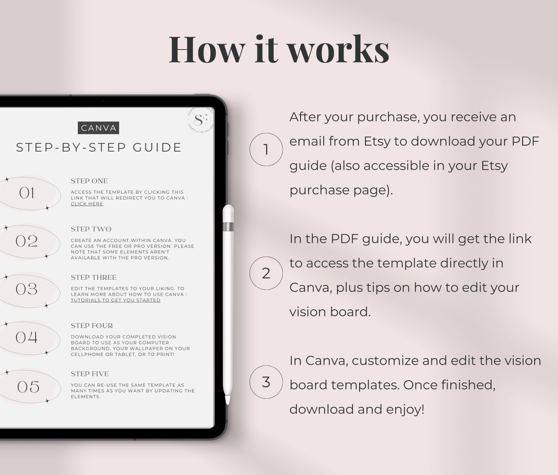 VISION BOARD KIT 2024 Desktop Wallpaper Vision Board Canva Desktop ...