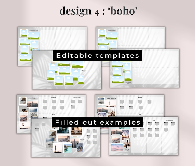 Canva Editable Vision Board Digital Vision Board Kit, 2024 Visions Board Template, Vision Board ...