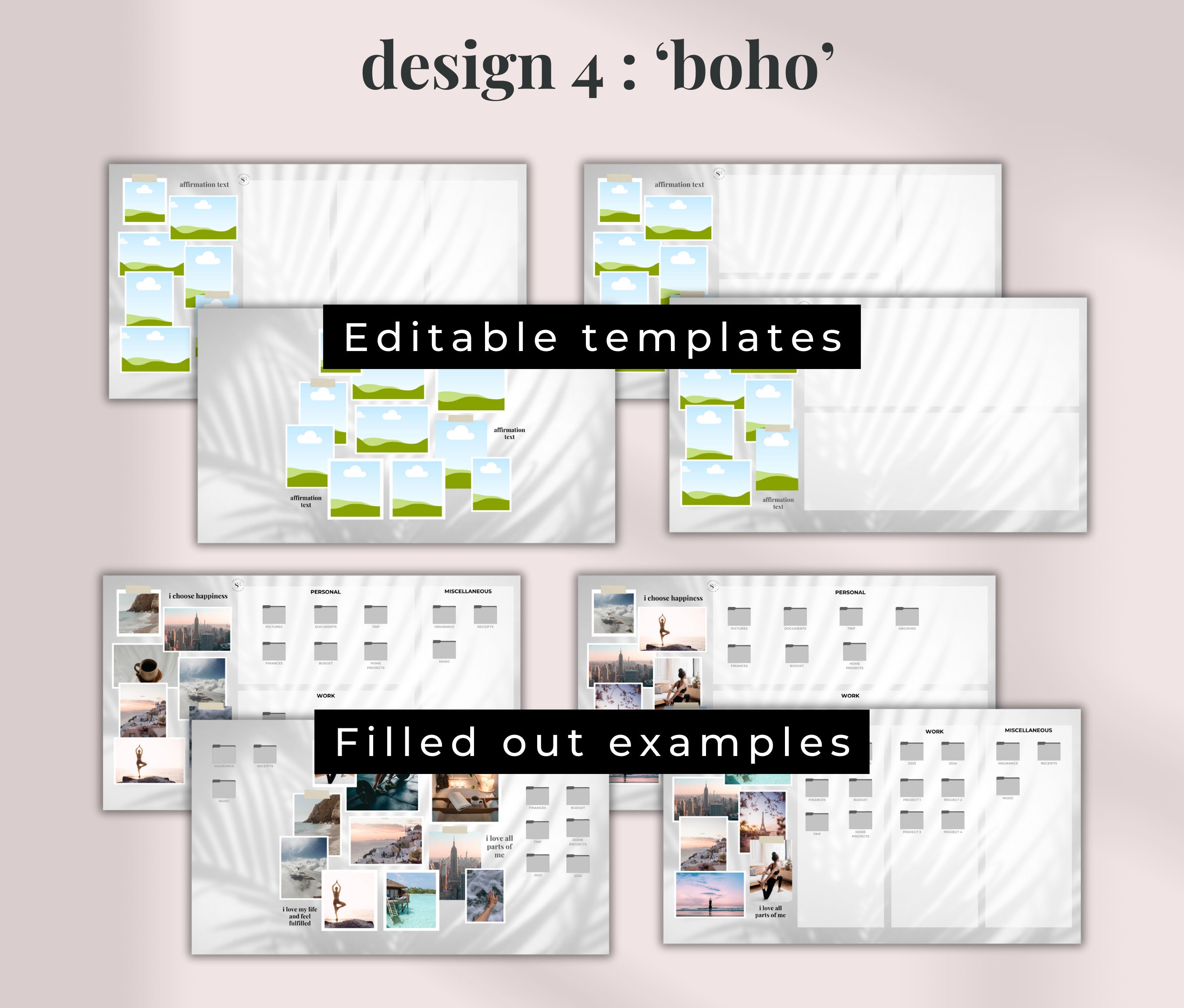 Canva Editable Vision Board Digital Vision Board Kit, 2024 Visions ...