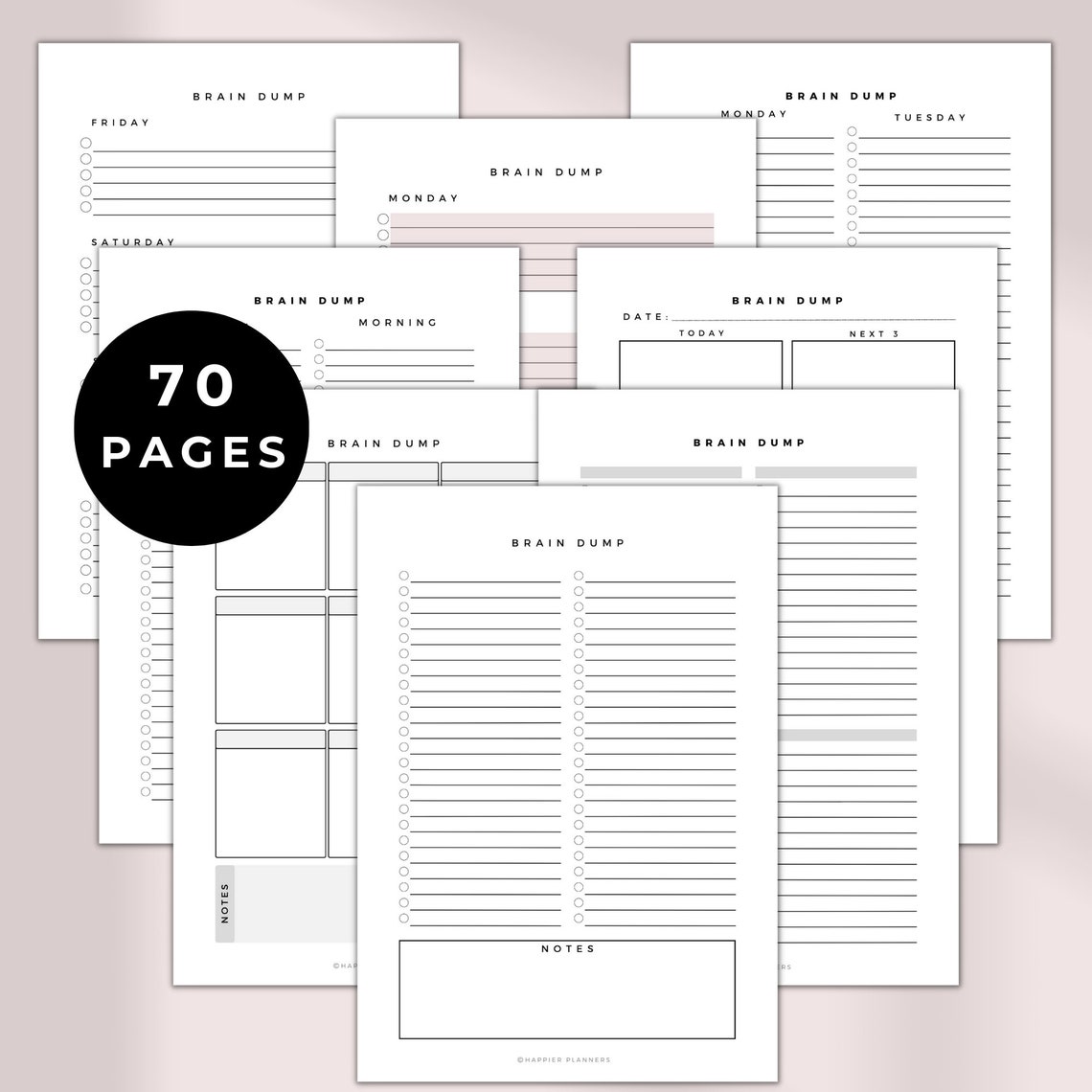 BRAIN DUMP NOTEBOOK Brain Dump Printable, Brain Dump Planner, Brain ...