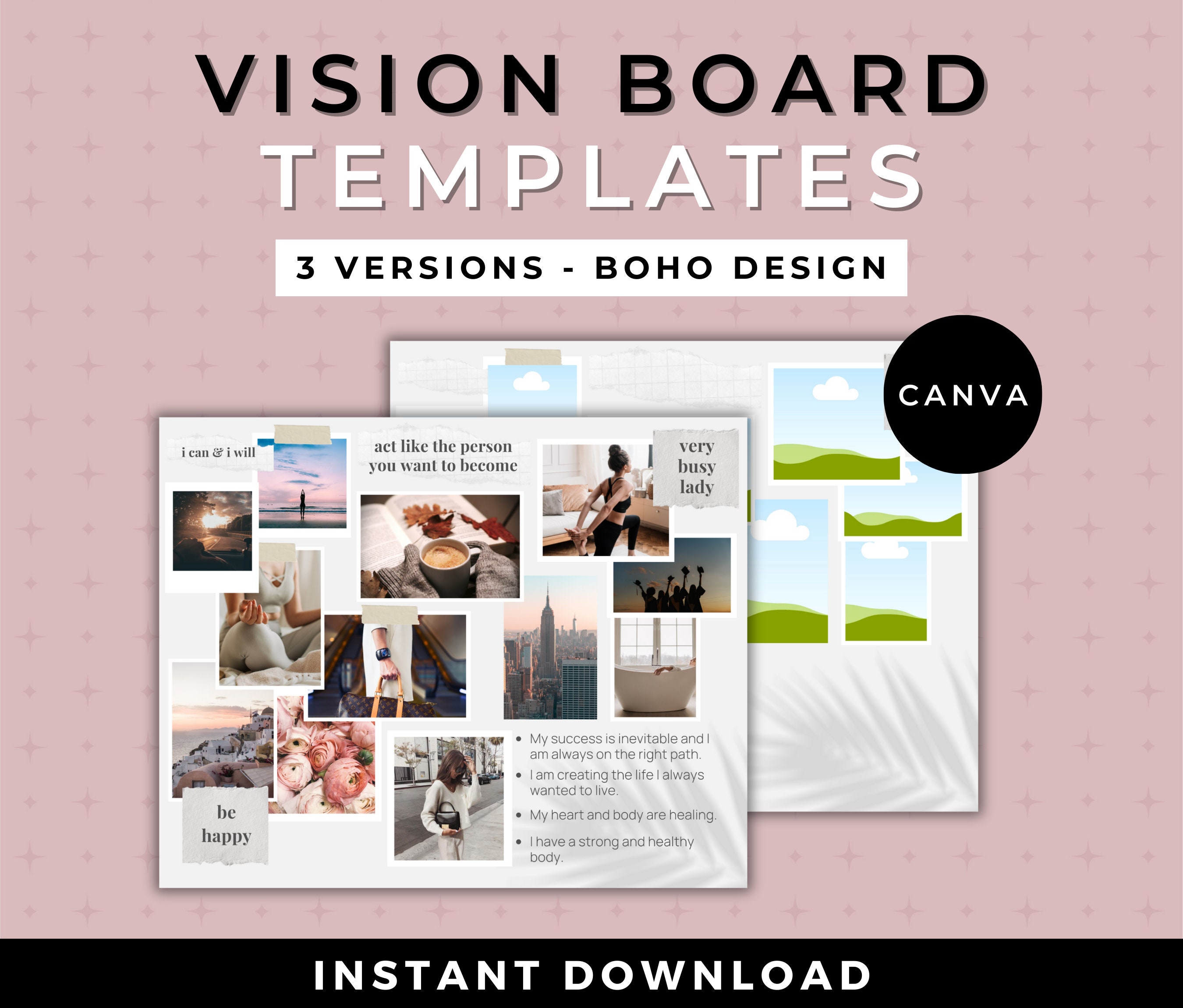 Digital Vision Board Template Canva Vision Board Wallpaper, Printable ... Digital Vision Board Template Canva Vision Board Wallpaper, Printable ...