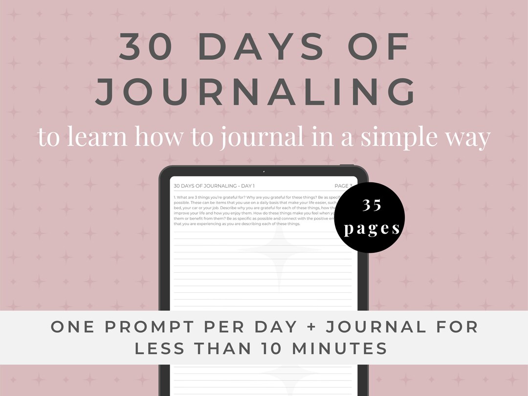 30 DAYS OF JOURNALING Guided Daily Journal Prompts Tracker - Etsy