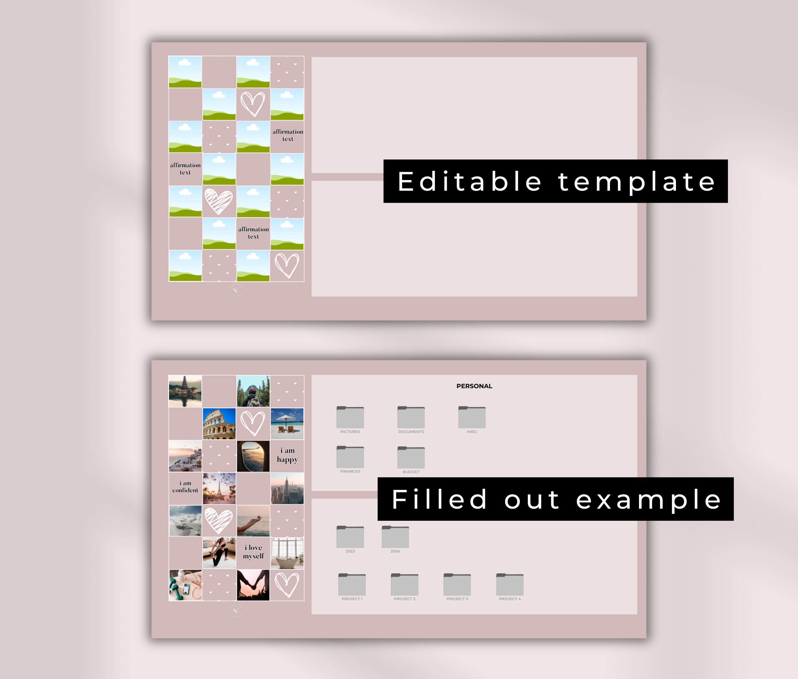 VISION BOARD KIT 2024 Desktop Wallpaper Vision Board Canva Desktop ...