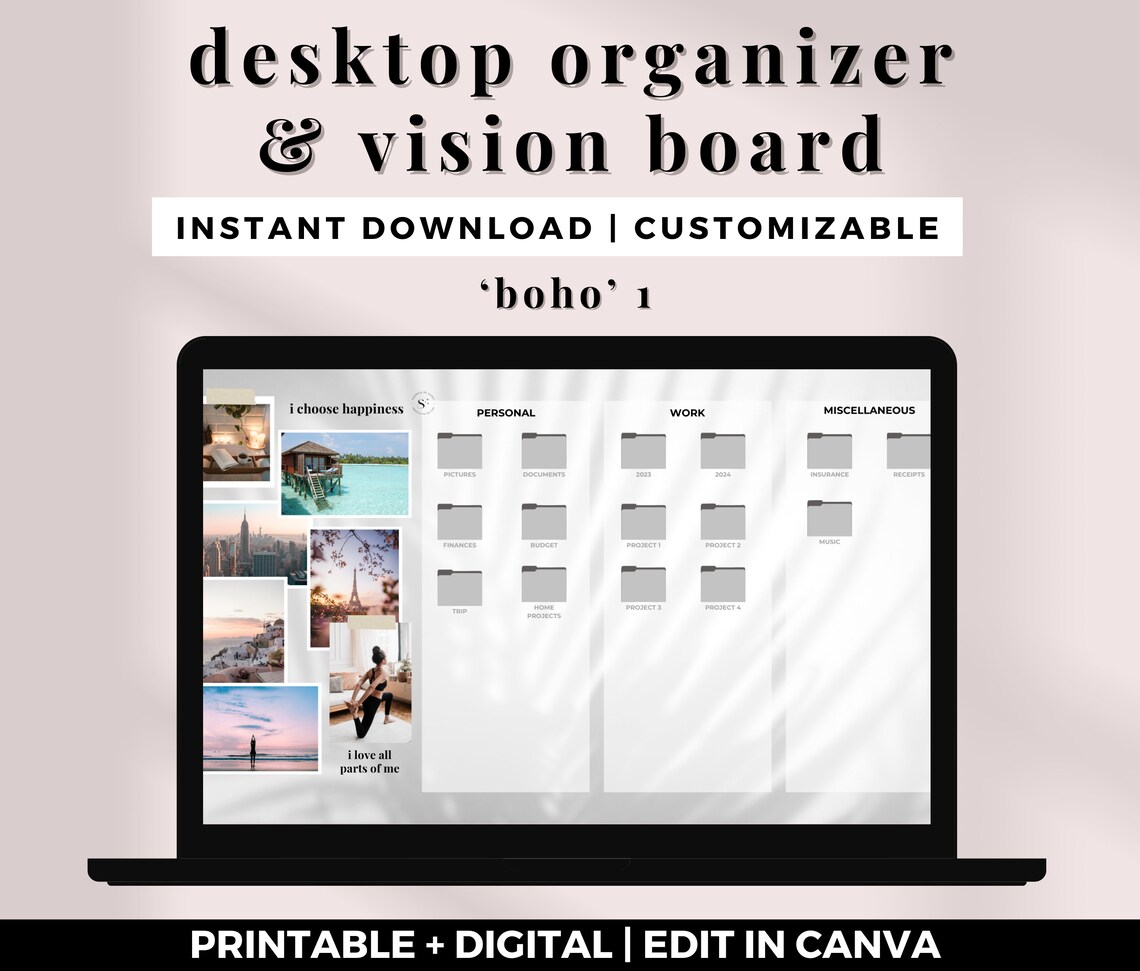 VISION BOARD 2024 Desktop Wallpaper Vision Board Canva, Vision Board ...
