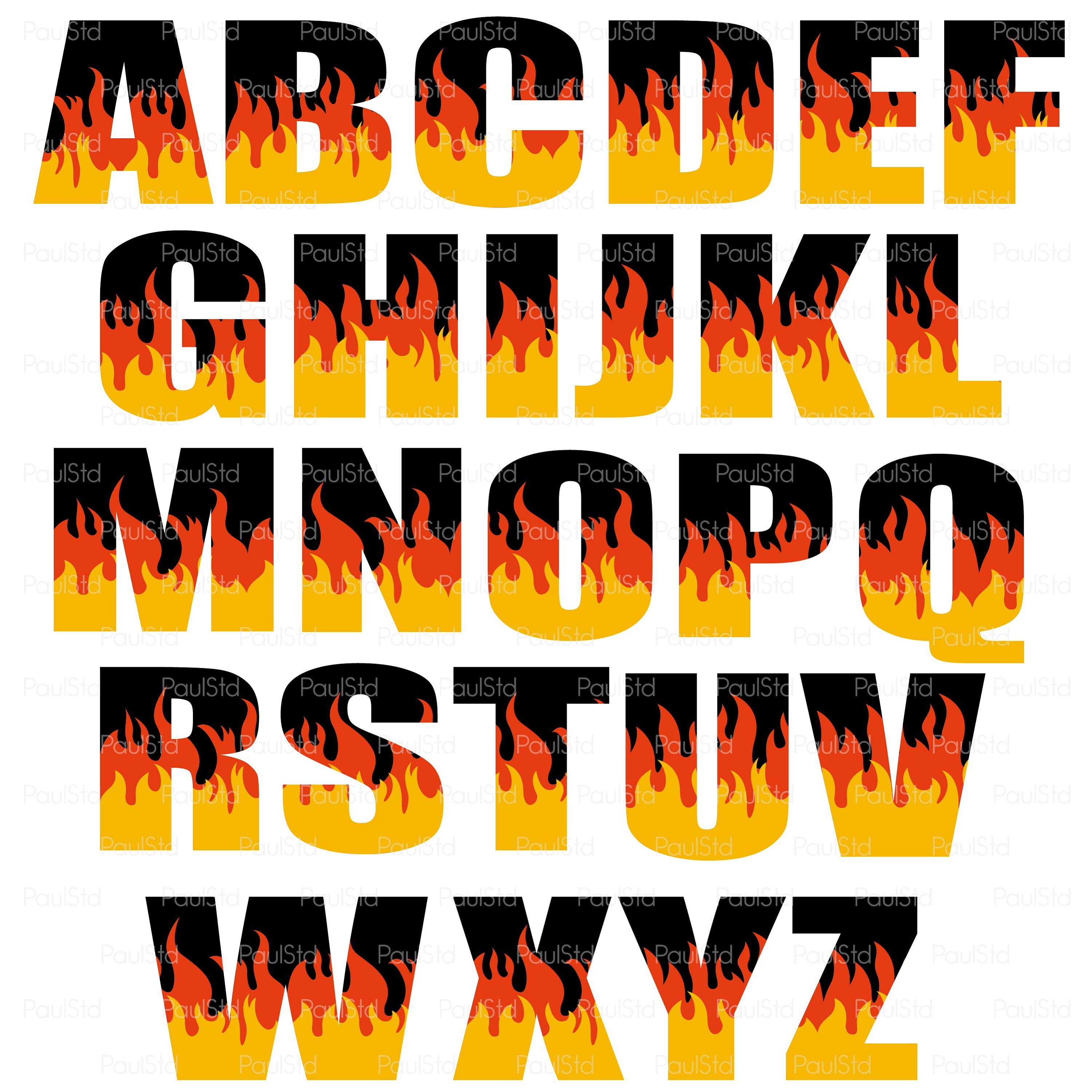 Flame Font Fire Font Blaze Font Svg Flame Alphabet Eps - Etsy