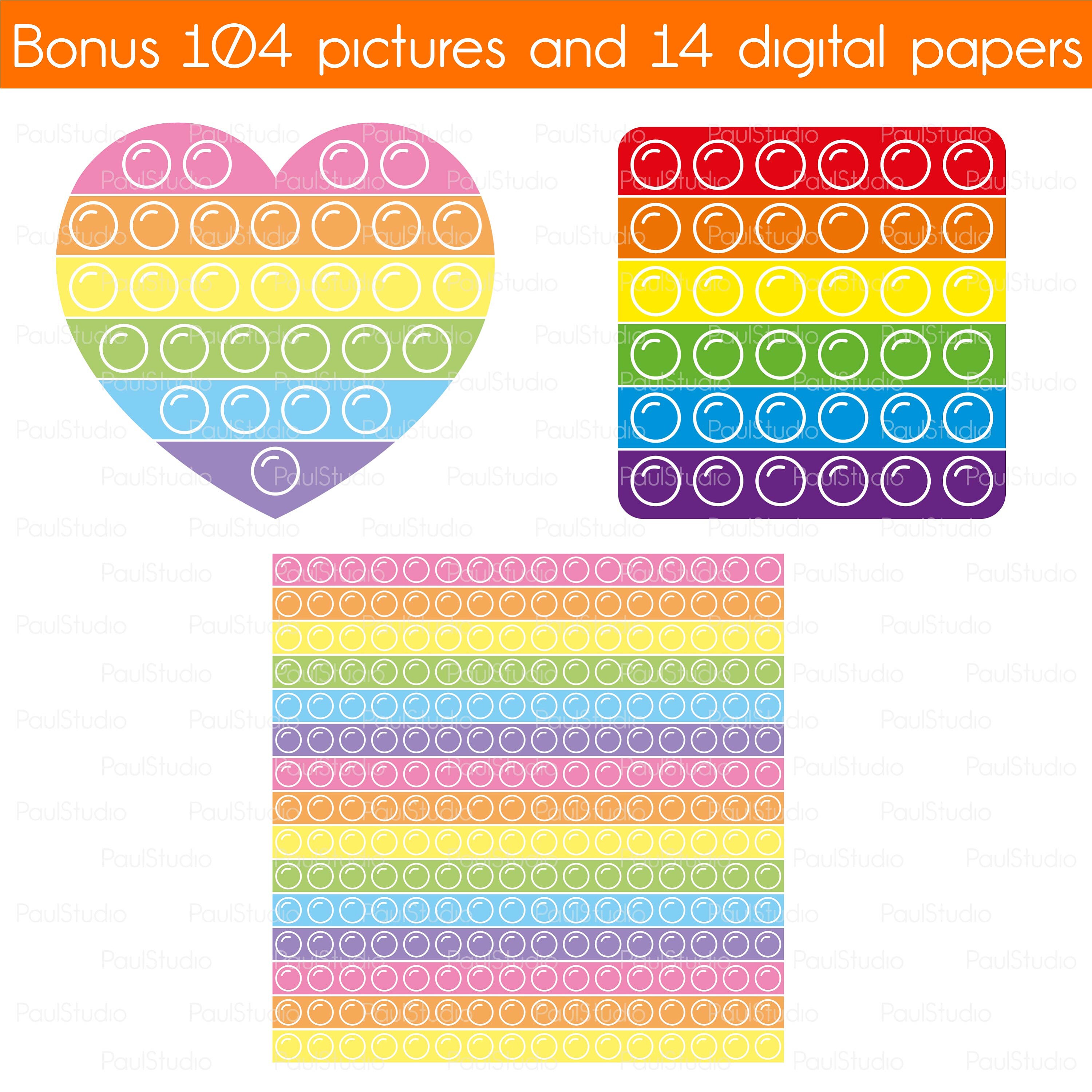 Rainbow Pop It Svg - Pop It Party Svg - Fidget Toy Svg - Pop It Clipart ...