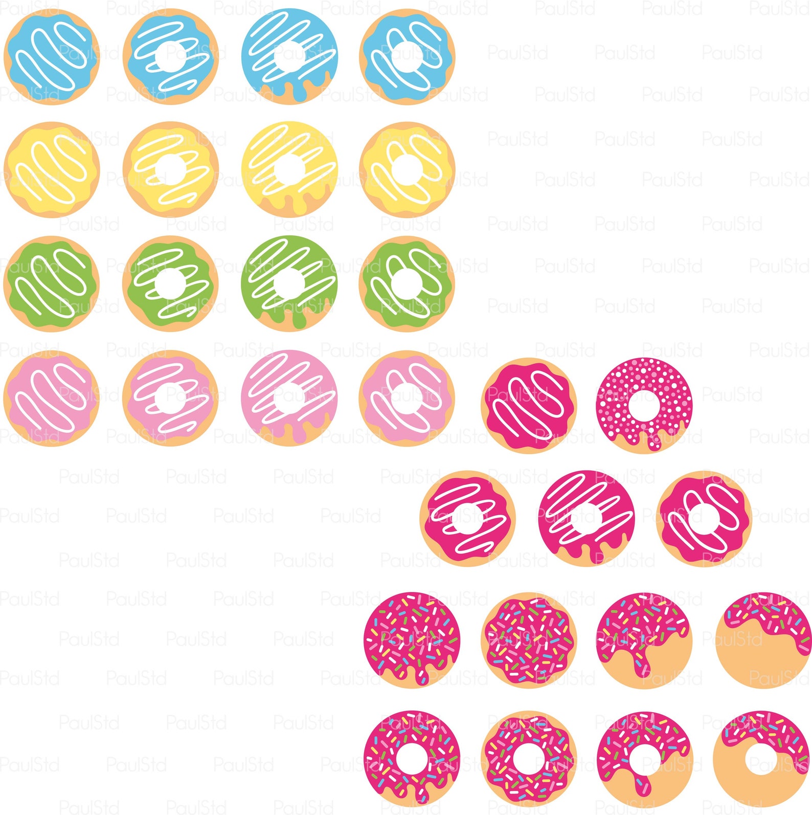 Donut SVG Bundle Sprinkle Donut Svg Colorful Donut Svg | Etsy