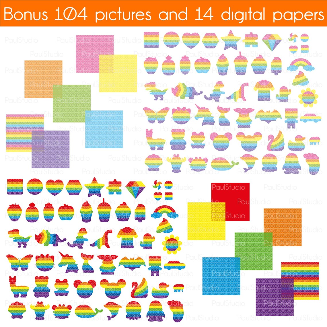 Rainbow Pop It Svg - Pop It Party Svg - Fidget Toy Svg - Pop It Clipart ...