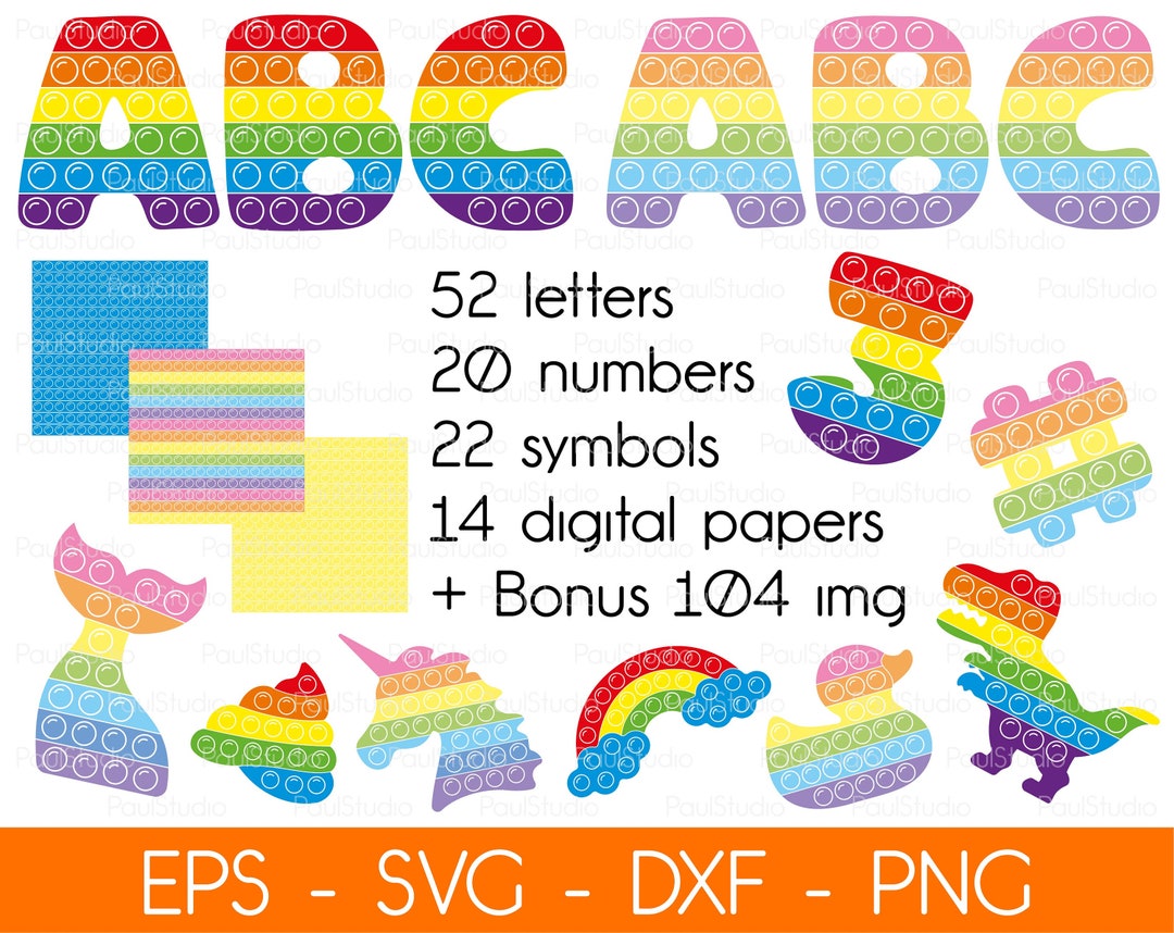 Rainbow Pop It Svg - Pop It Party Svg - Fidget Toy Svg - Pop It Clipart ...