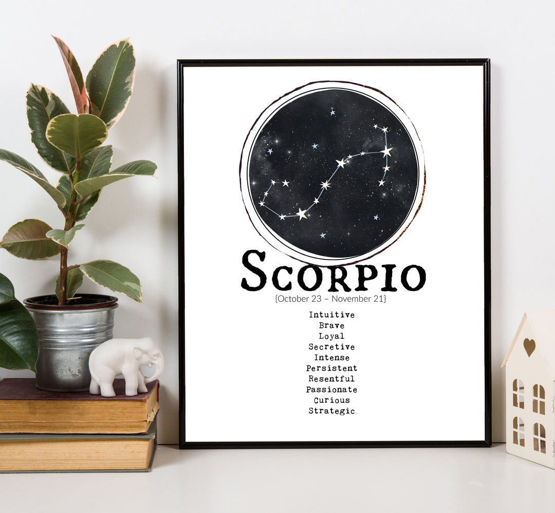 SCORPIO | PRINTABLE Art | Zodiac Sign | Personality Traits | SCORPIO ...