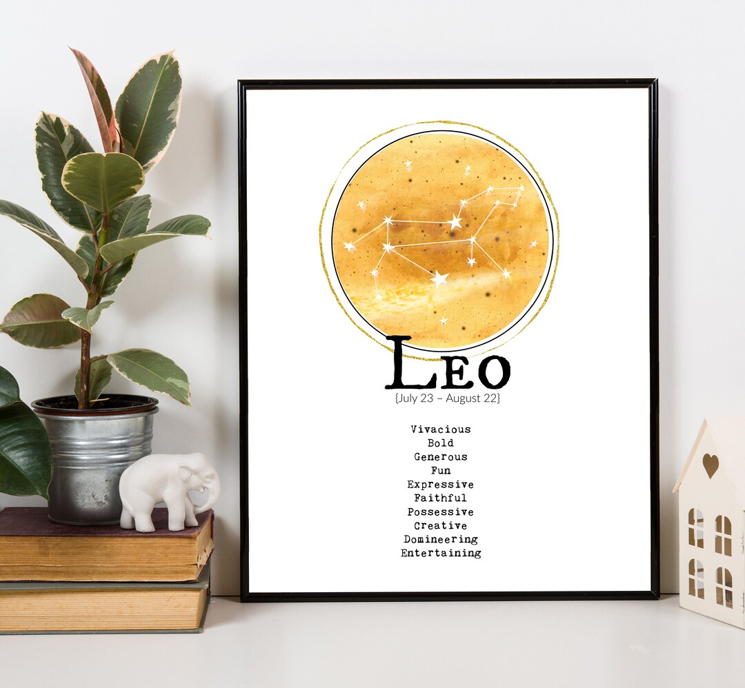 LEO | PRINTABLE Art | Zodiac Sign | Personality Traits | LEO ...