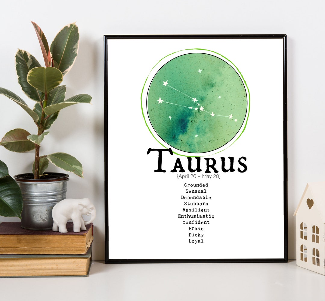 TAURUS | PRINTABLE Art | Zodiac Sign | Personality Traits | TAURUS ...