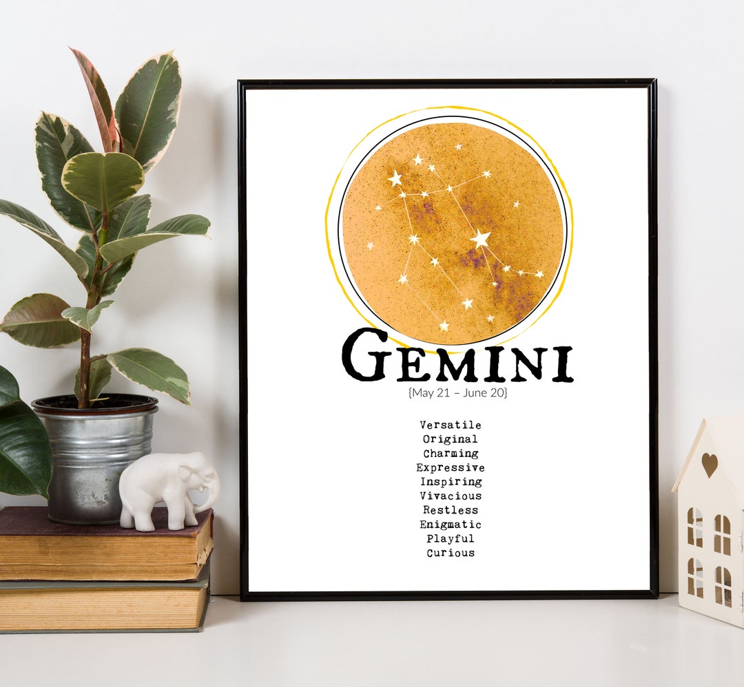 GEMINI | PRINTABLE Art | Zodiac Sign | Personality Traits | GEMINI ...