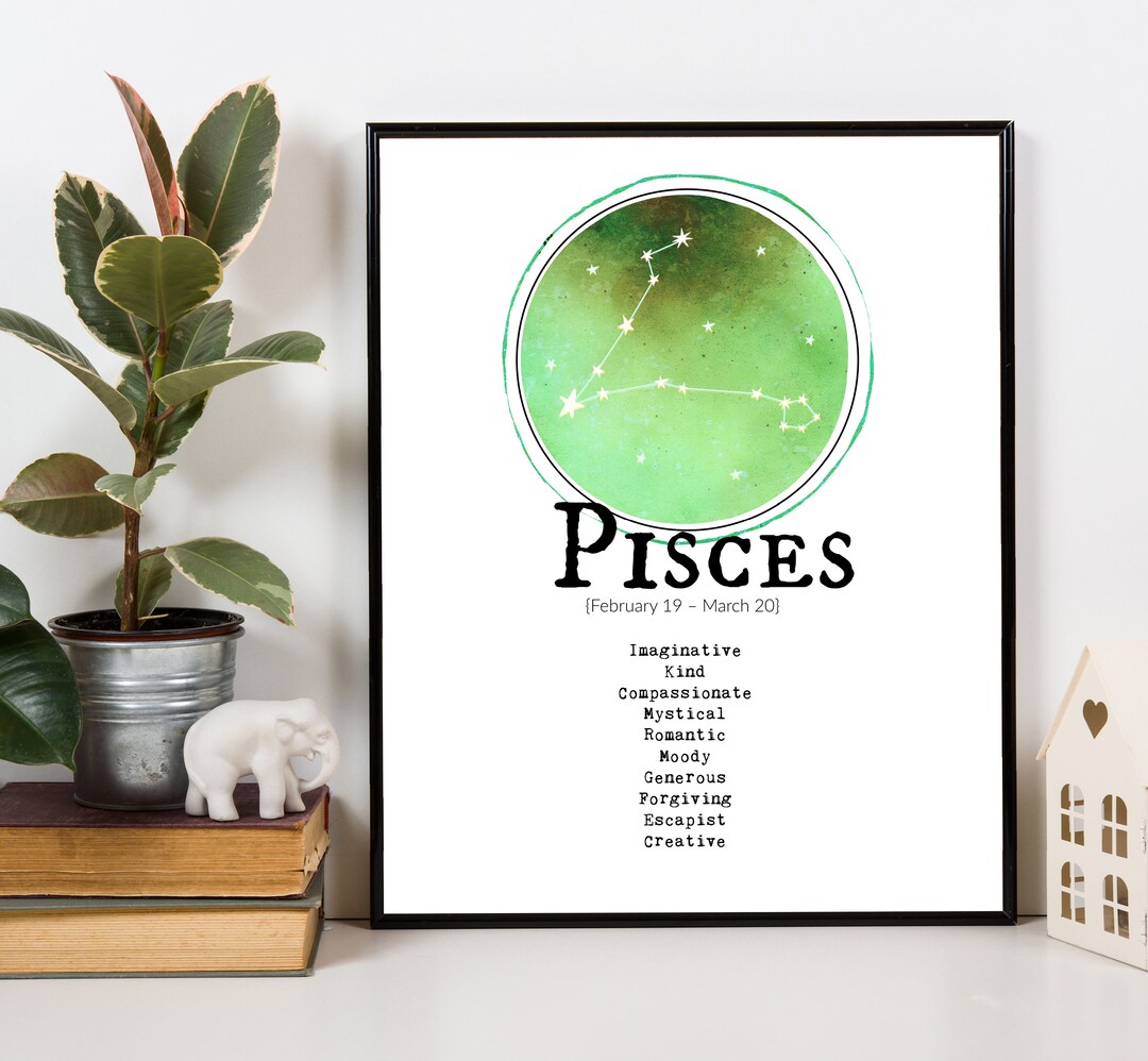 PISCES | PRINTABLE Art | Zodiac Sign | Personality Traits | PISCES ...