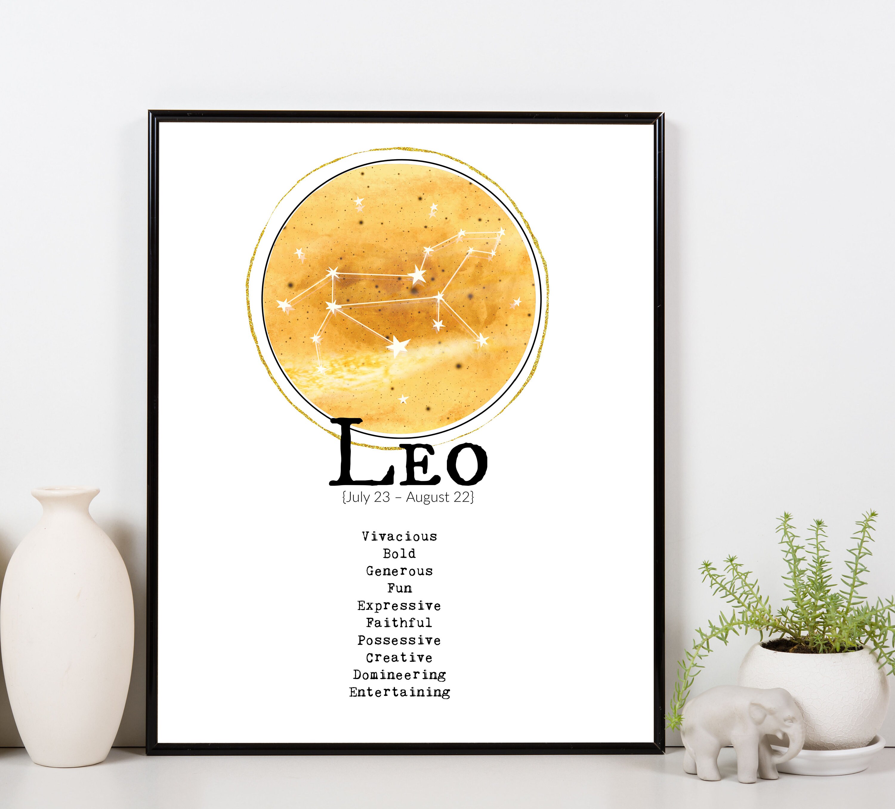 LEO | PRINTABLE Art | Zodiac Sign | Personality Traits | LEO ...