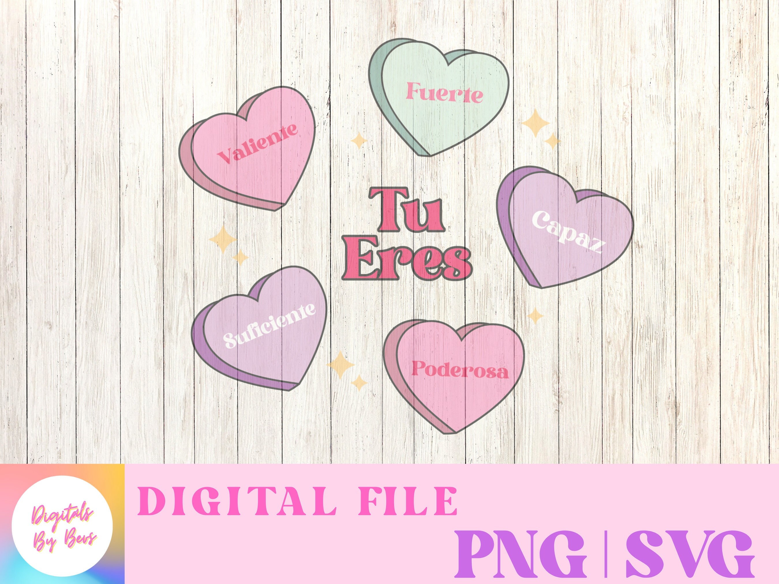 Candy Hearts Svg, Conversation Hearts, Spanish Heart Svg, You Are ...