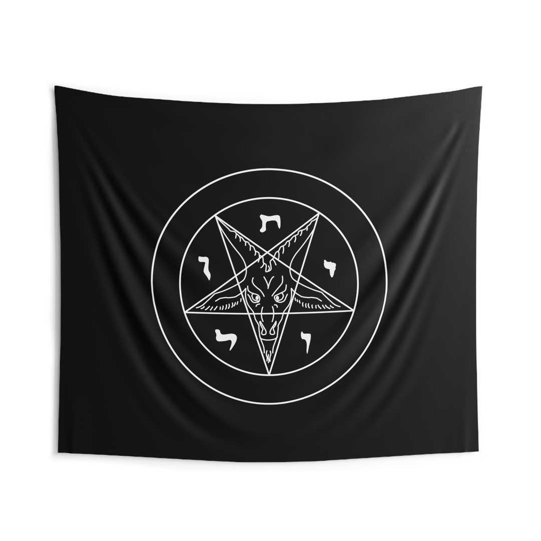 Satanic Baphomet Wall Tapestry Satanic Printed Home Decor RVRS Baphomet ...