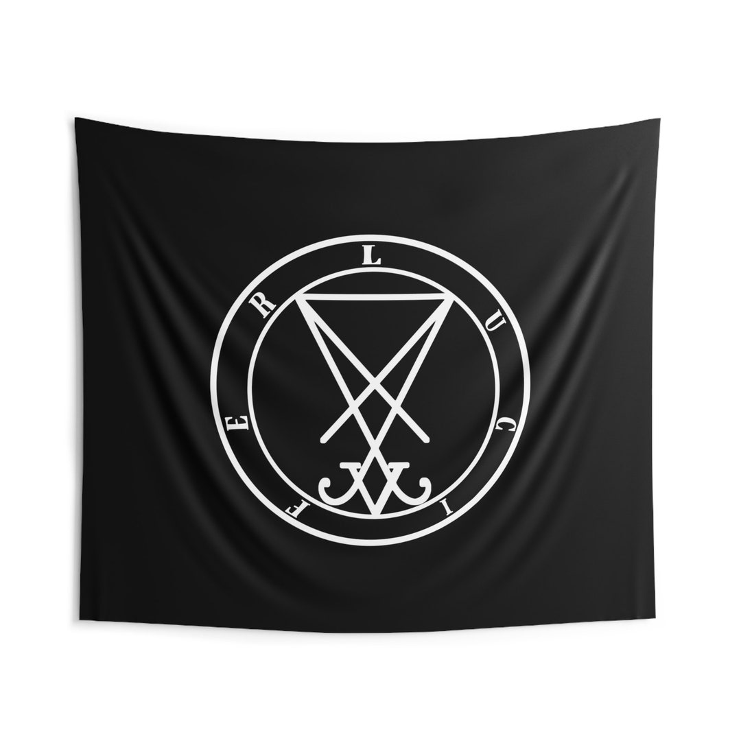 Satanic Occult Sigil of Lucifer Wall Tapestry Mystical Printed Home ...