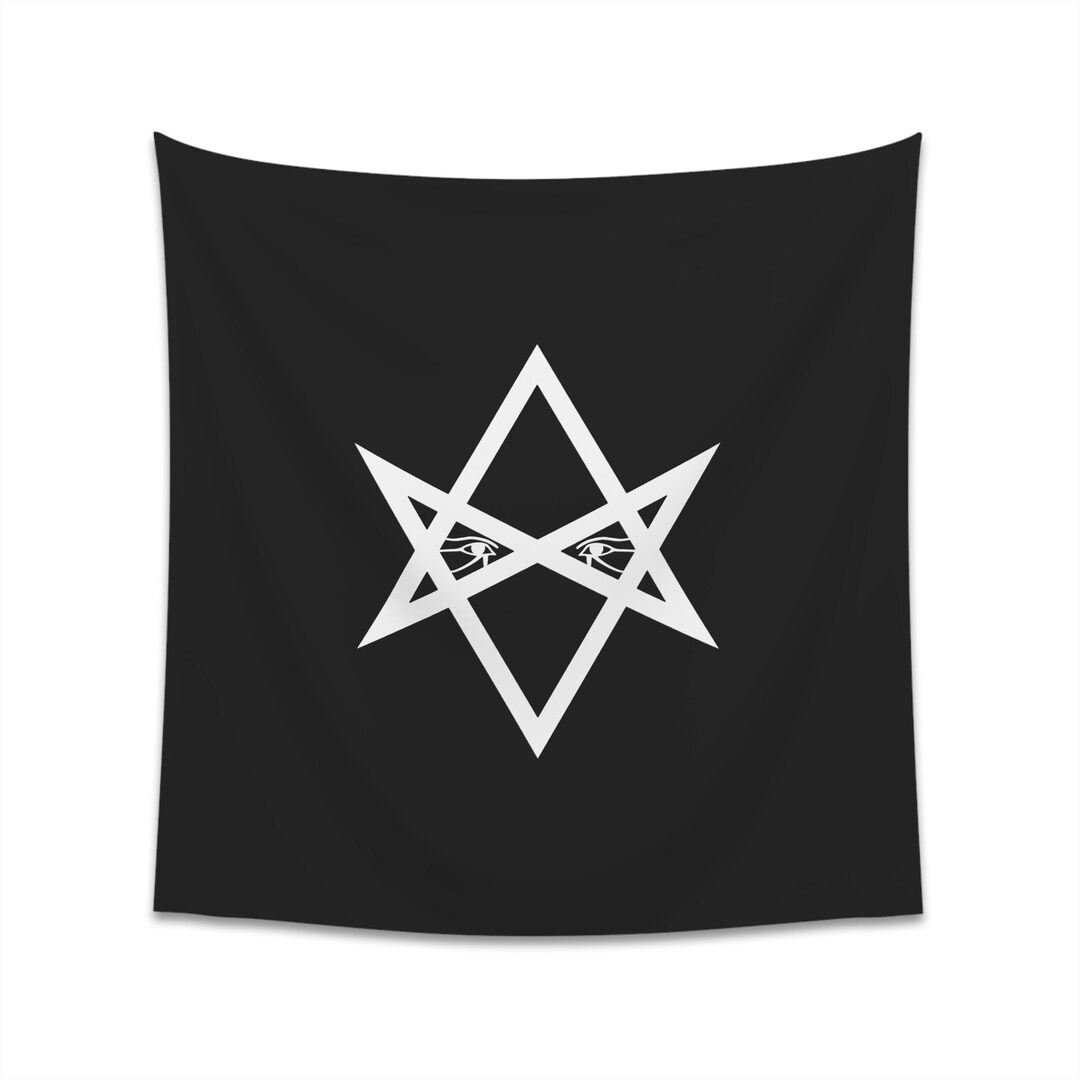 Printed Wall Tapestry Hexagram, Satanic Occult Hexagram Wall Tapestry ...