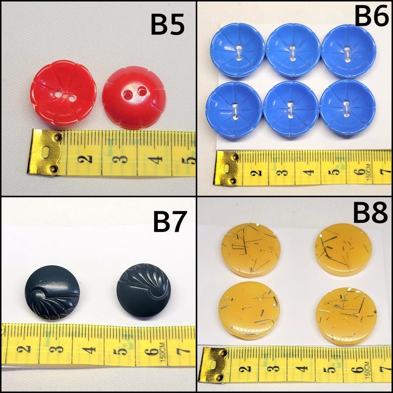Vintage Buttons! 1940s 50s 60s 70s 80s 90s Retro Buttons Various Shapes ...