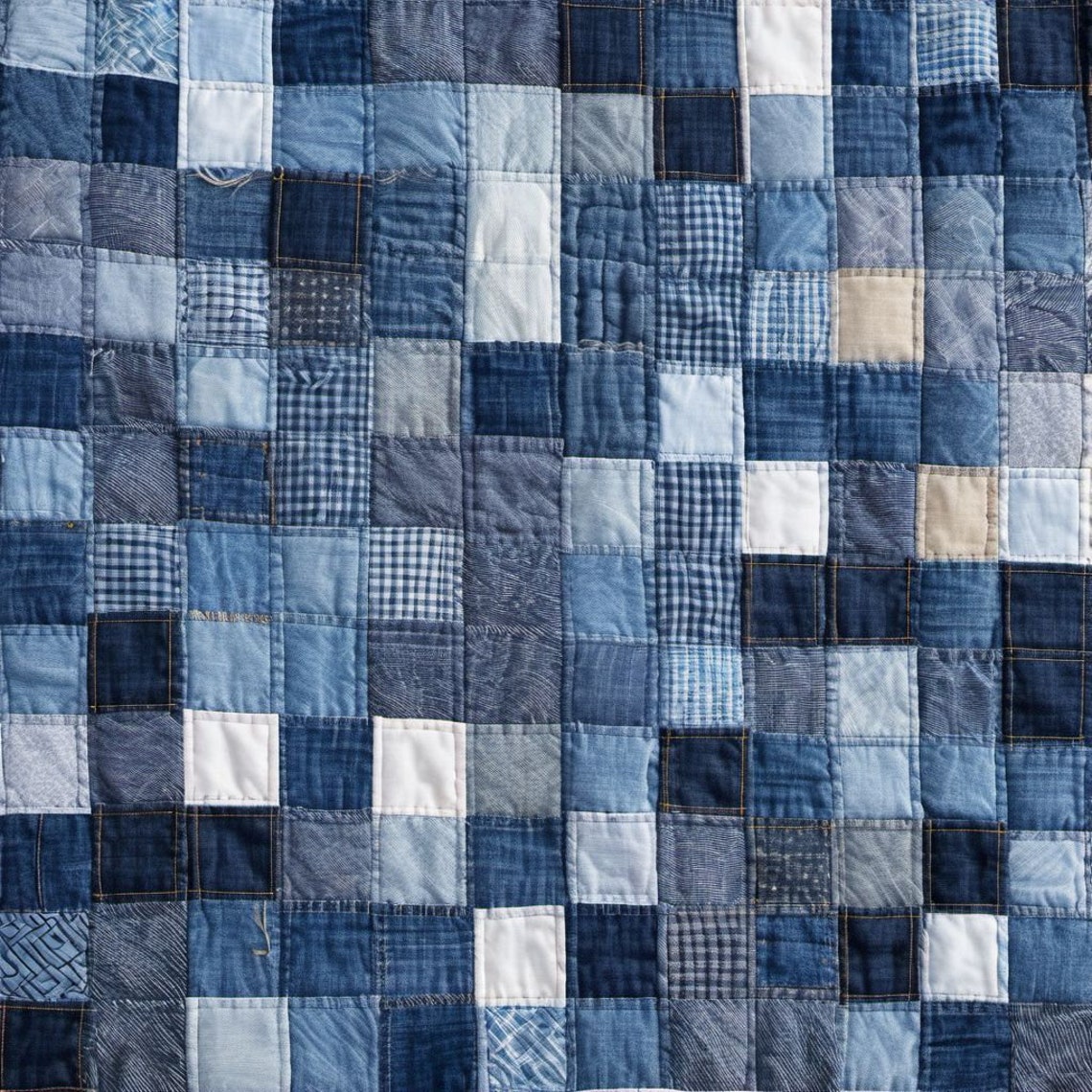 Denim Squares Precut Jeans Quilting Fabric Upcycled Reclaimed Charm ...