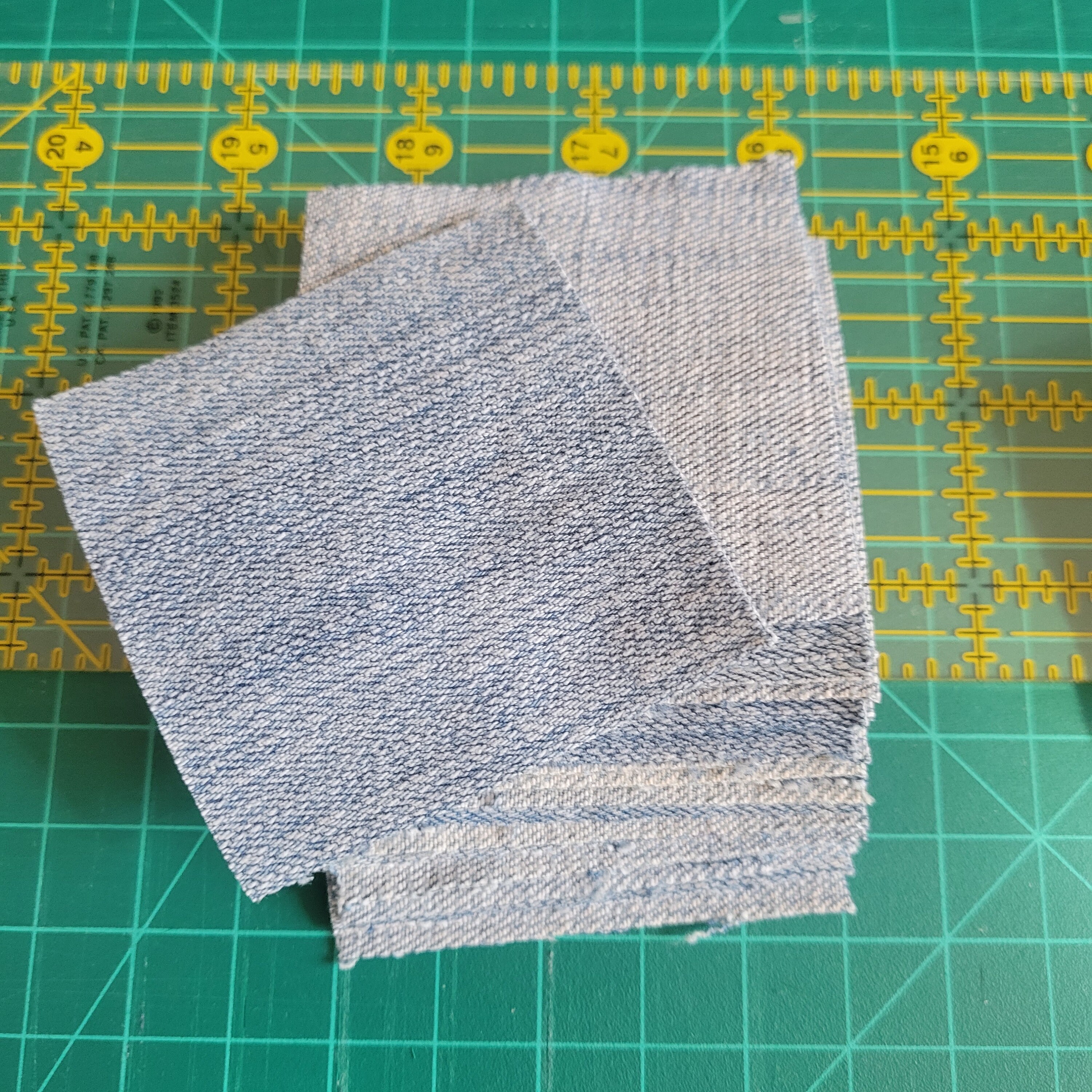 Denim Squares Precut Jeans Quilting Fabric Upcycled Reclaimed Patch ...
