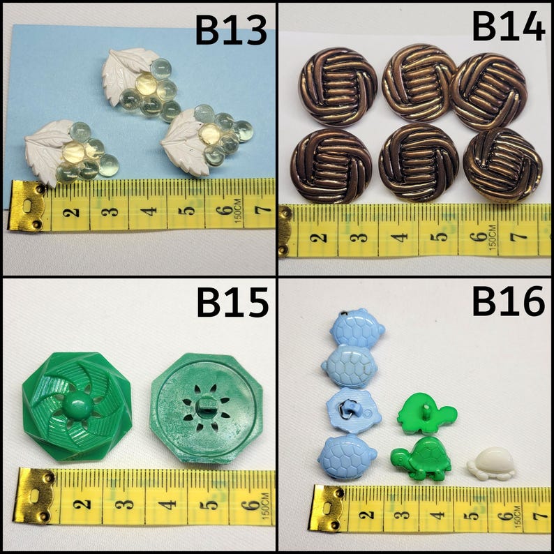 Vintage Buttons! 1940s 50s 60s 70s 80s 90s Retro Buttons Various Shapes ...