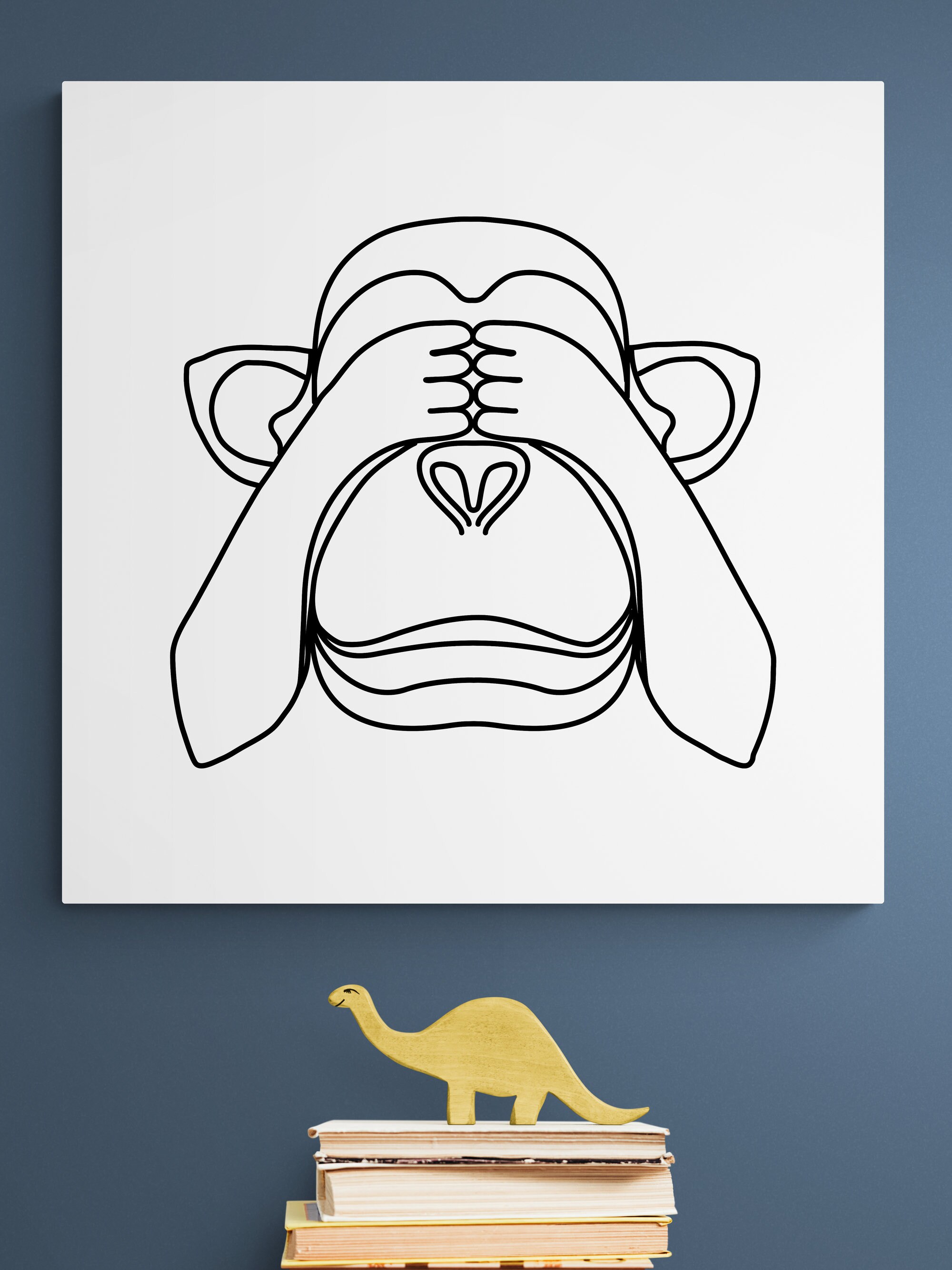 Gorilla Monkey Line Drawing. Abstract Minimalist Line Art of Monkey - Etsy