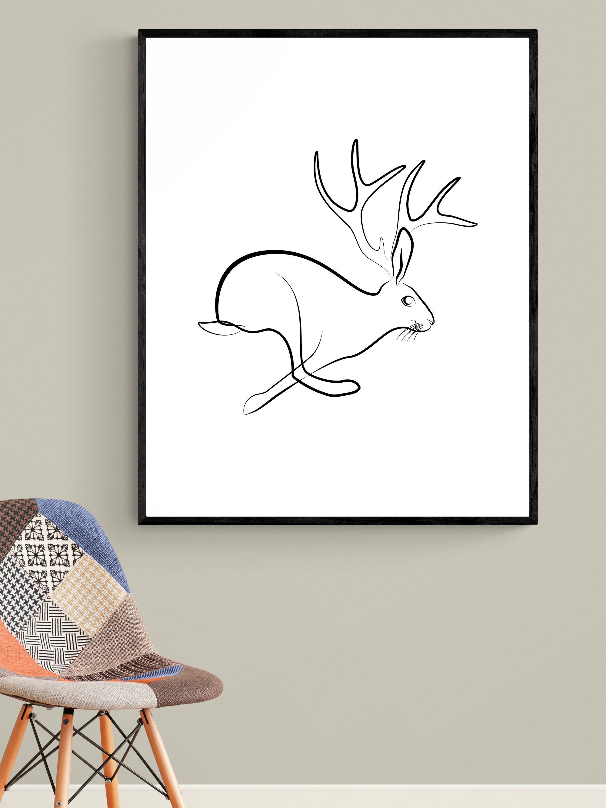 Jackalope Line Drawing