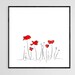 Poppy Printable One Line Art. Wall Art of Red Poppy Flowers With ...