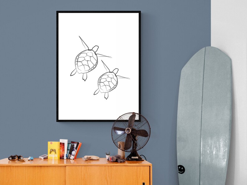 Printable One Line Art of Turtles. Sea Turtle Single Line Art ...