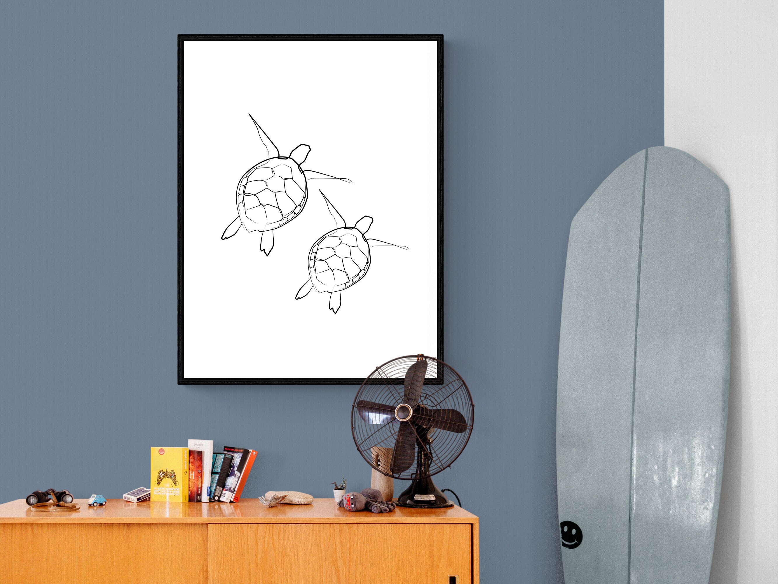 Printable One Line Art of Turtles. Sea Turtle Single Line Art ...