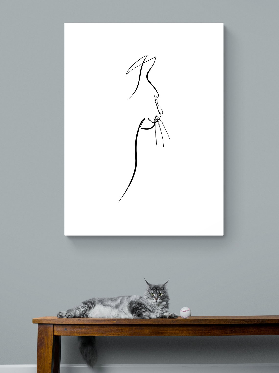 Cat Printable One Line Drawing. Cat Themed Gifts. Minimalist - Etsy