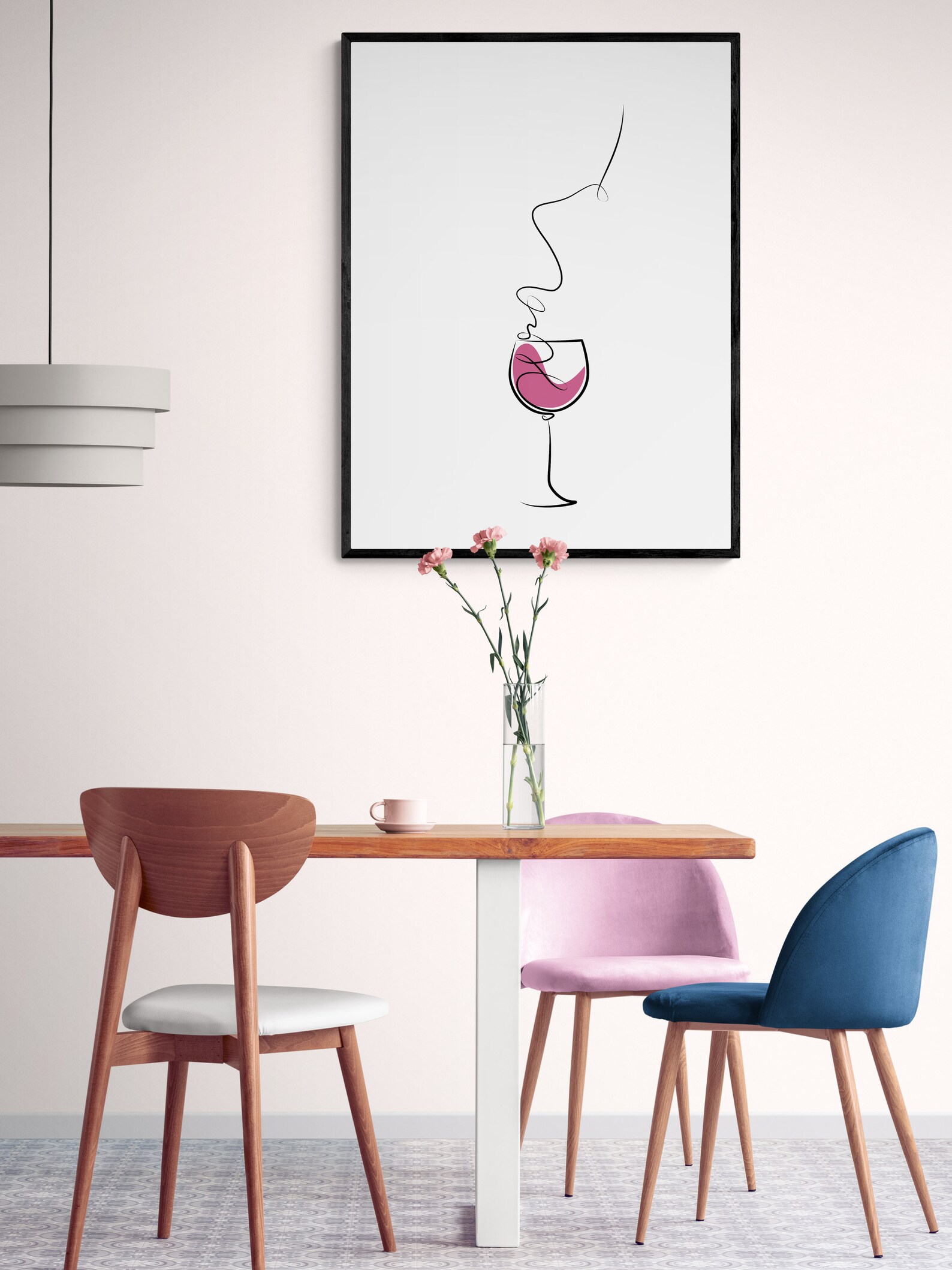 Printable One Line Art of Red Wine Glass. Minimalist Art of Wine Glass ...