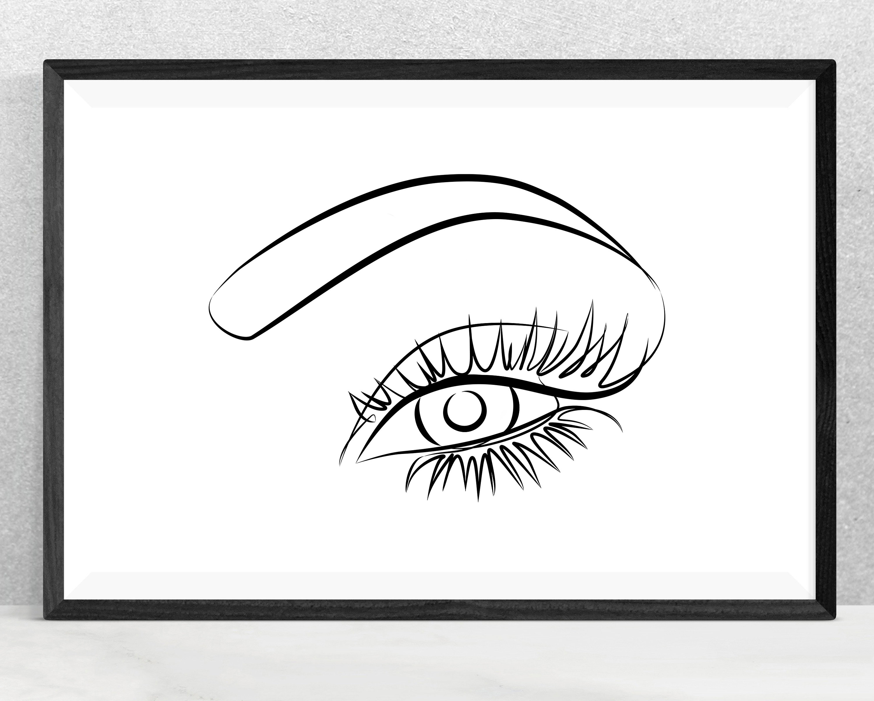 Female Eye One Line Drawing. Minimalist Abstract Wall Art Woman Eyelash ...