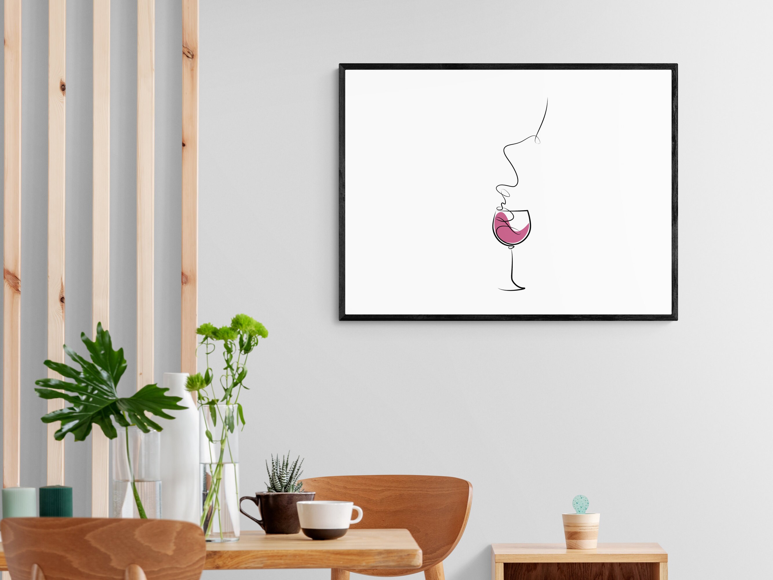 Printable One Line Art of Red Wine Glass. Minimalist Art of Wine Glass ...