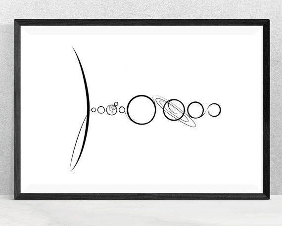 Minimalist Solar System Drawing